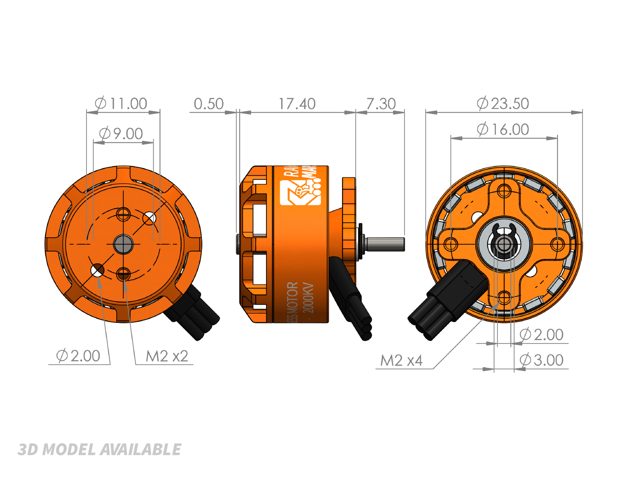 Mars RB1806 2000KV Brushless Motor – RANGLEBOX